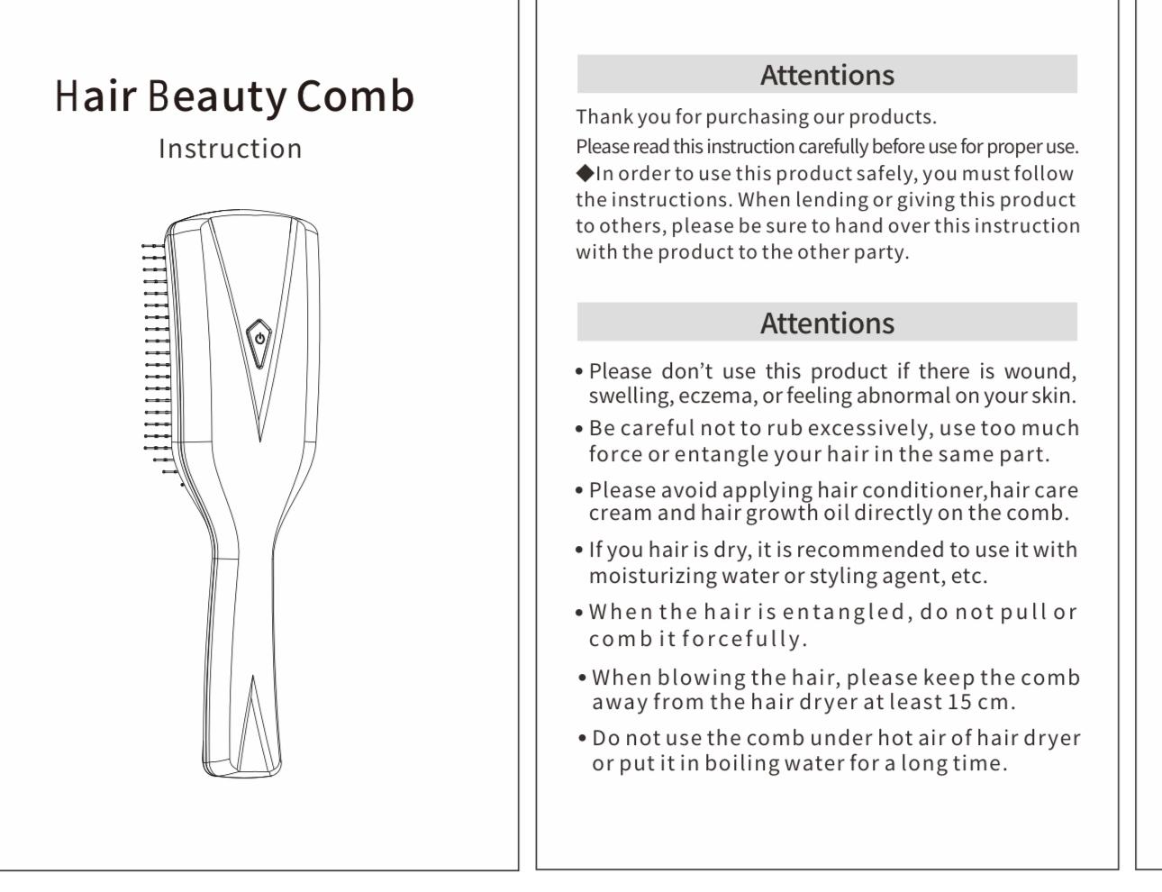 Hair Beauty Comb | Red & Blue LED Scalp Massager